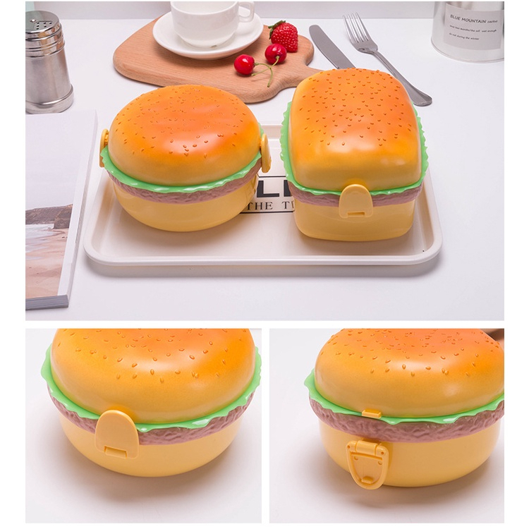 Jual Lunch Box Kotak Makan Tempat Makan Unik Model Hamburger Lucu ...