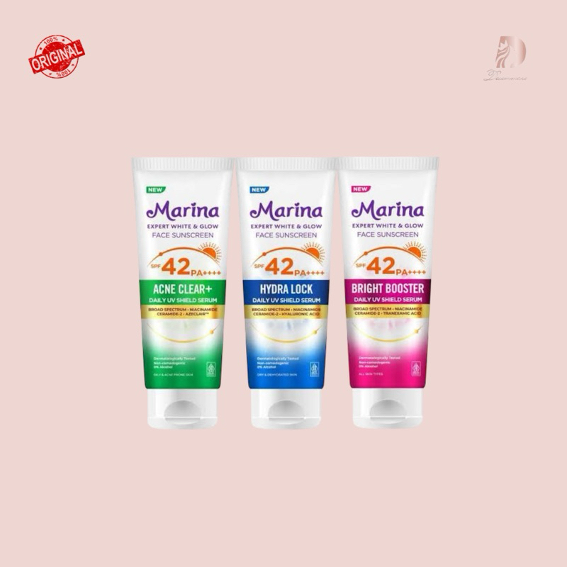 Jual Marina Expert White & Glow Daily UV Shield Face Sunscreen [30ml ...