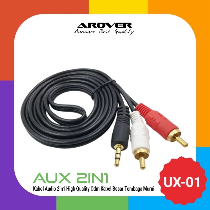 Jual AROVER UX-01 Kabel Rca 2in1 150cm, Kabel Audio 2in1, Premium Quality | Shopee Indonesia