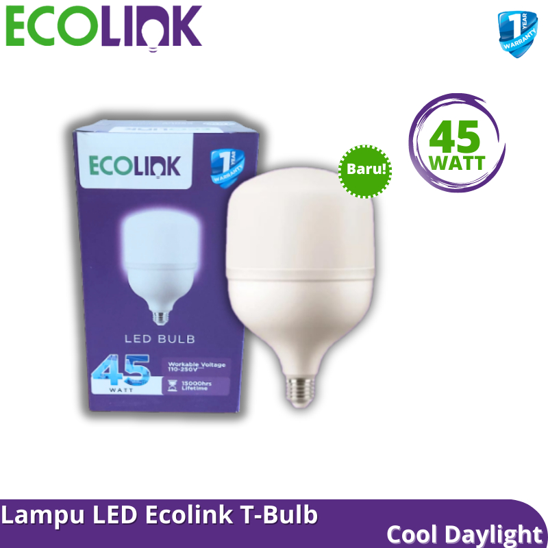 Jual Lampu Led Kapsul Ecolink 45 Watt Fitting E27 Warna Cool Day Light ...