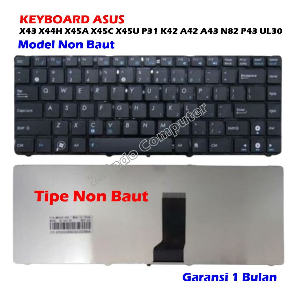 Jual KEYBOARD ASUS X43 X44H X45A X45C X45U P31 K42 A42 A43 K42 N82 P43 UL30 N43 N43J N43JF N43JM ...
