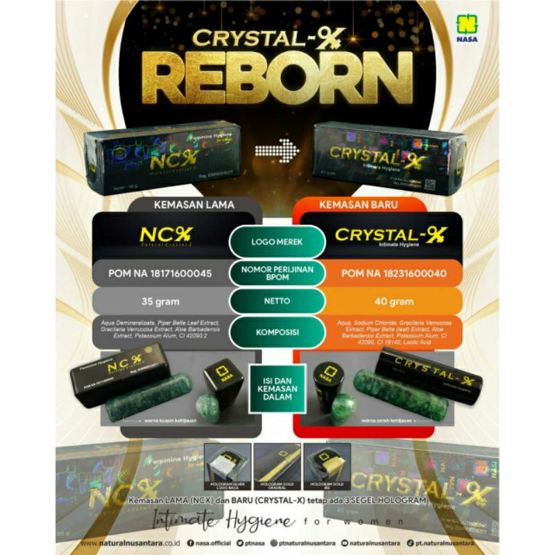 Jual Crystal X NCX Nasa Original Barcode Solusi Masalah Kewanitaan ...