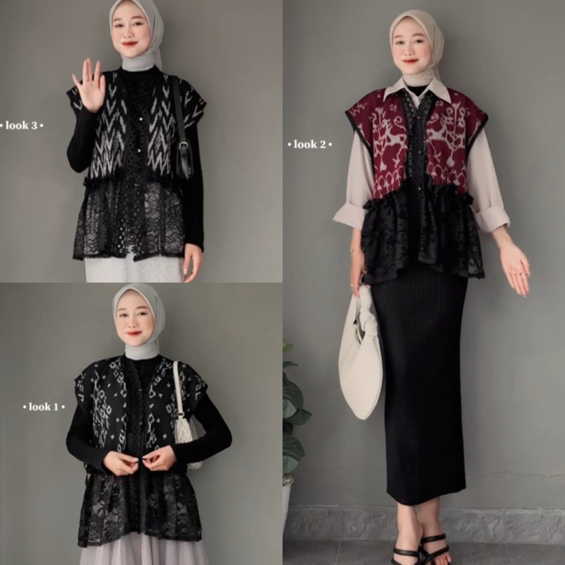 Jual BAJU TENUN COUPLE FAMILY VEST TENUN MIX BRUKAT X KEMEJA TENUN PRIA ...