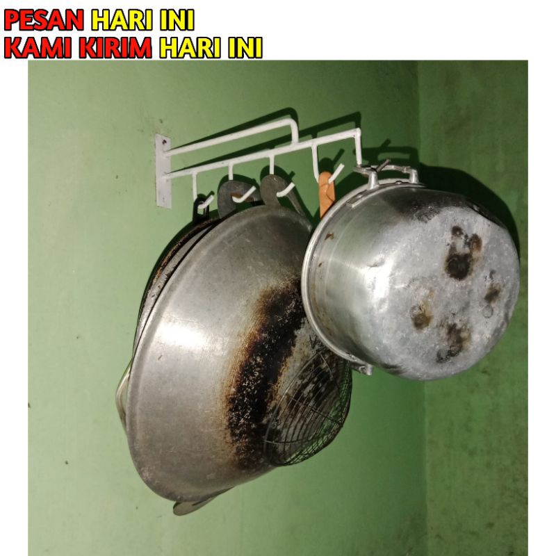Jual rak gantungan panci dan kuali dinding tembok | Shopee Indonesia