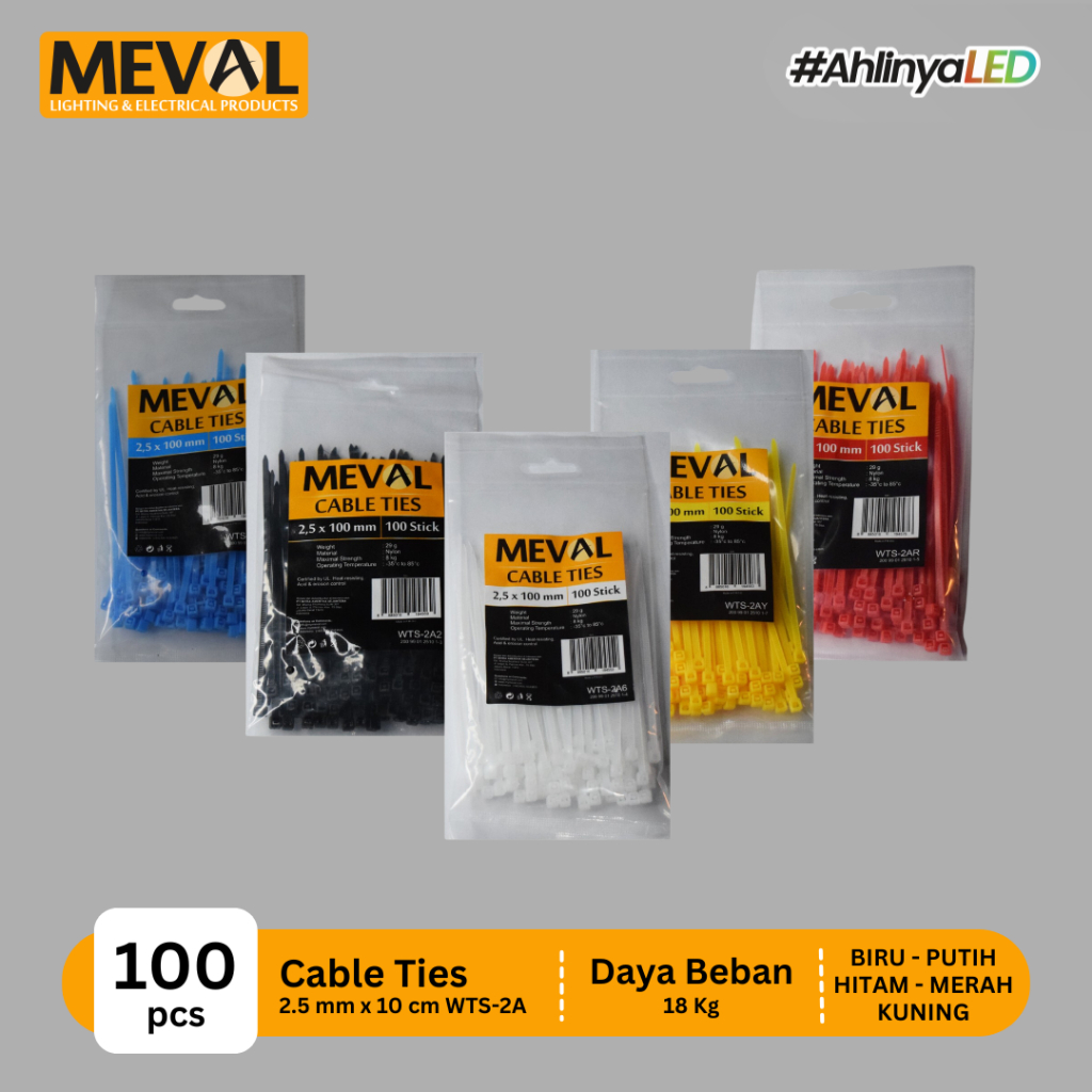 Jual MEVAL Kabel Ties 2,5mm Cable Ties - 10cm | Shopee Indonesia