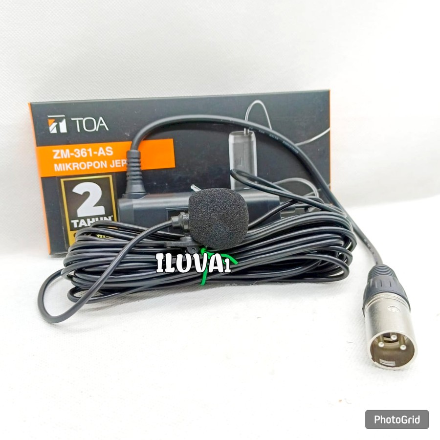 Jual mik jepit mic imam microphone clip on toa zm361as pakai jack xlr ...