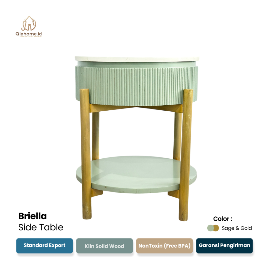 Jual QIAHOME Briella Side Table Meja Kayu Aesthetic Meja Kayu Modern ...
