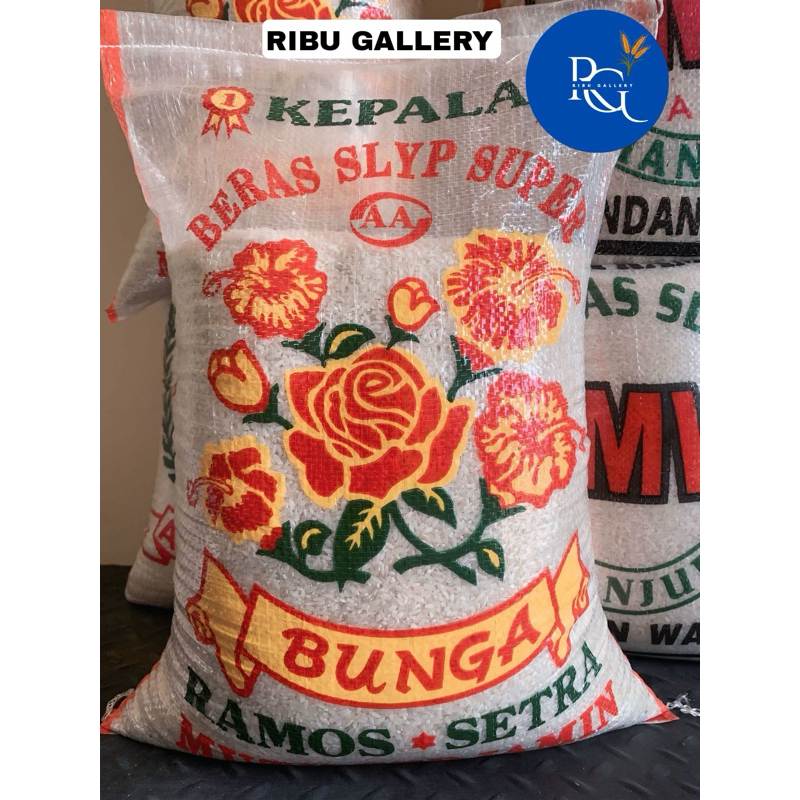 Jual BERAS RAMOS BUNGA SLYP / BERAS CAP BUNGA SLYP 5LITER/5KG/10KG/20KG ...