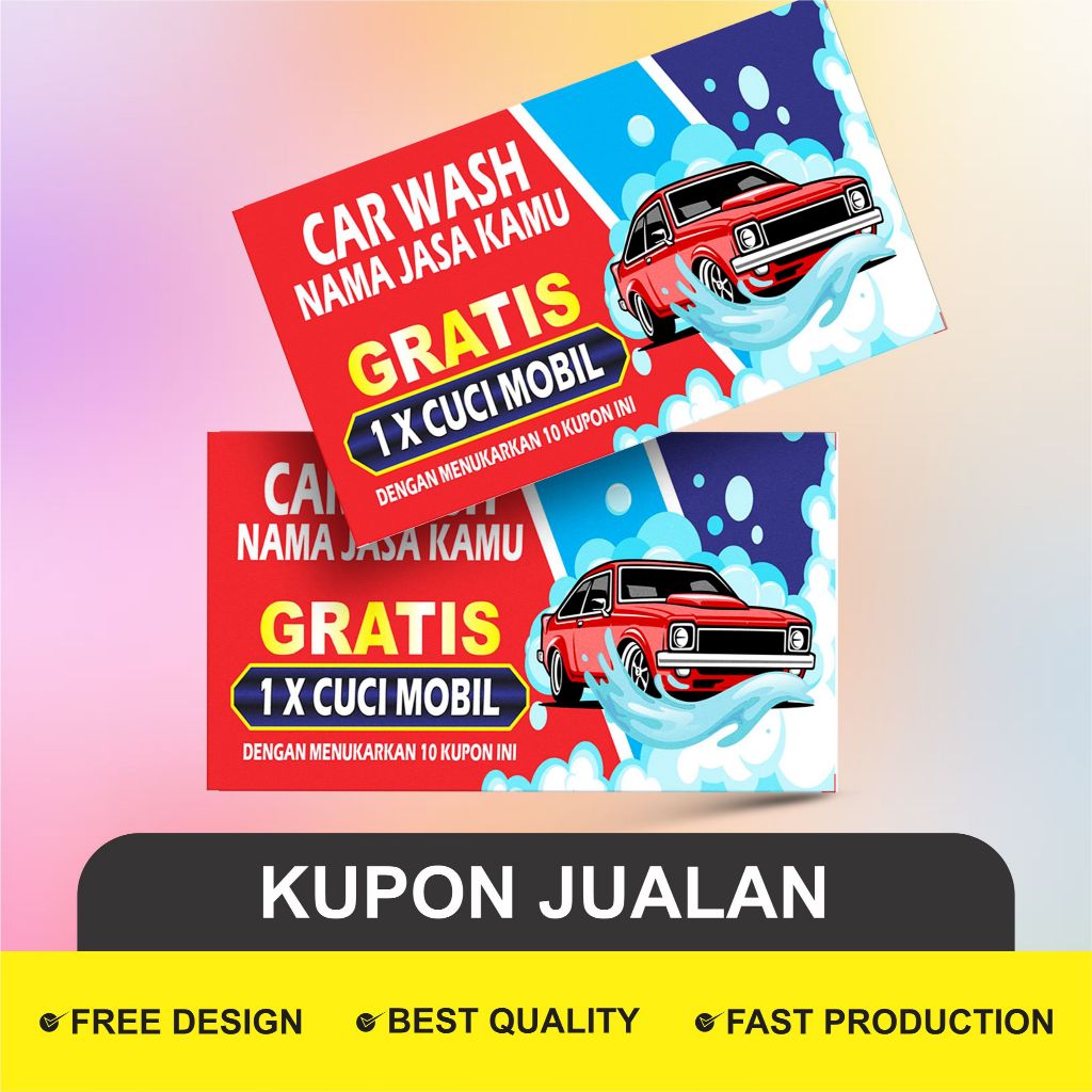 Jual Kartu Jualan Cuci Mobil - Kupon Cuci Mobil Desain custom | Shopee ...