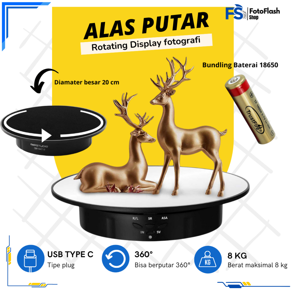 Jual Display Putar Alas Putar Fotografi Mirror Rotating 360° 20 cm ...