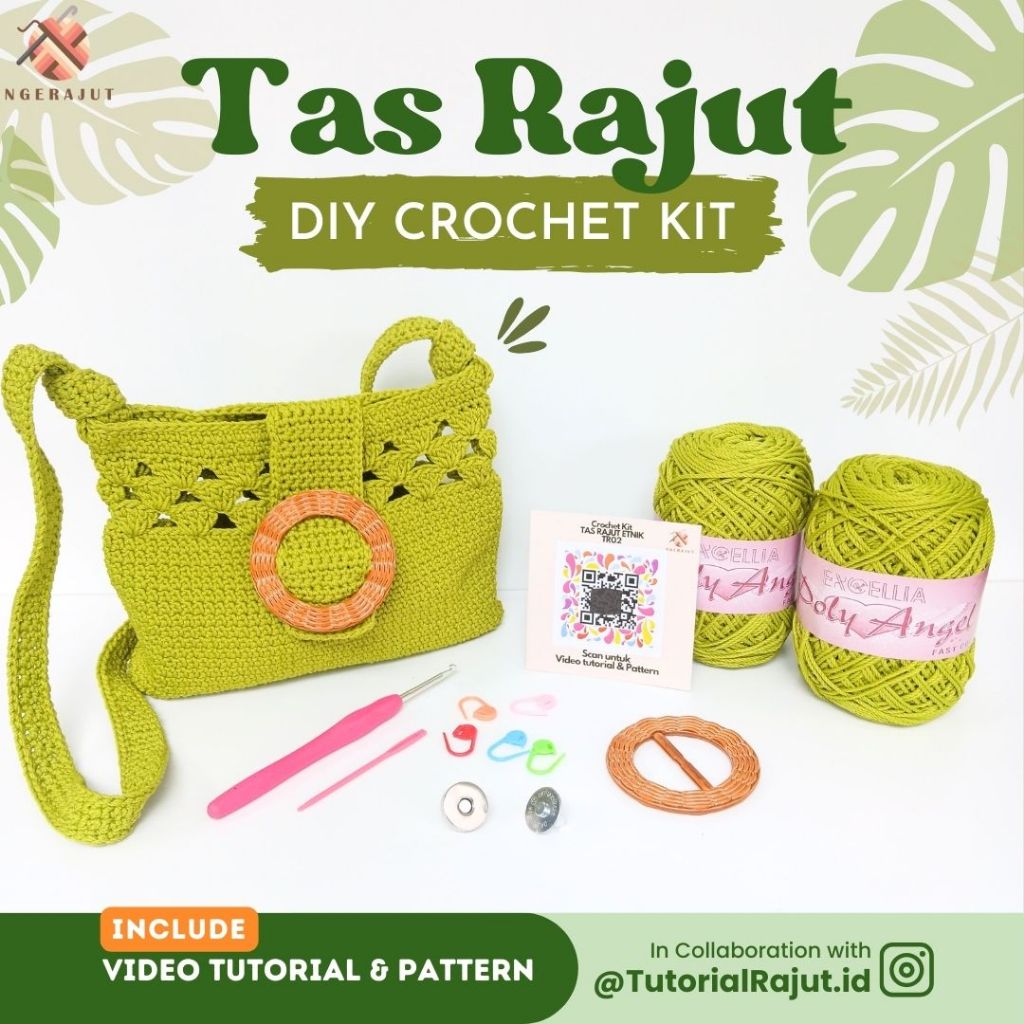 Jual DIY Crochet Kit Bag Tas Etnik Rajut Paket Set Belajar Lengkap Alat ...