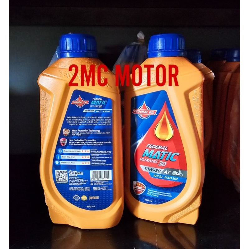 Jual Oli Federal Oil Ultratec Matic 10W-30 API SJ 800ML(1 Dus isi 24 ...