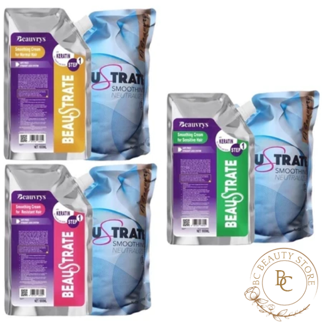 Jual BEAUVRYS Smoothing Keratin Beaustrate 1000ML [ SET STEP 1& STEP 2 ...