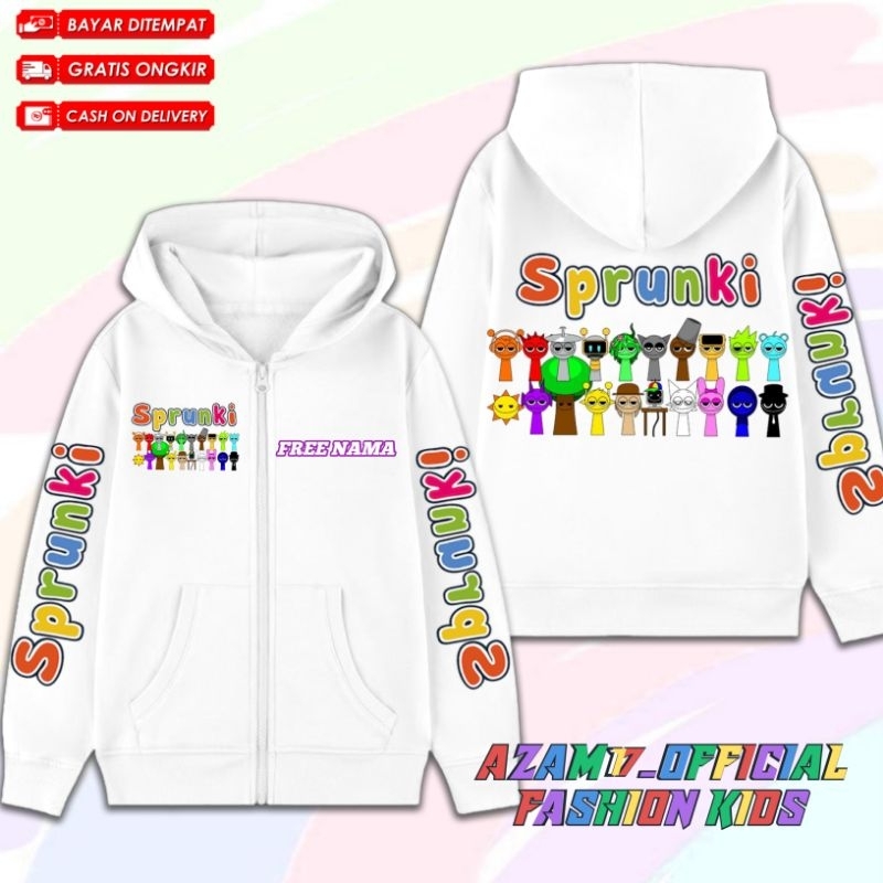 Jual (BISA COD) Jaket Zipper Hoodie Anak Sprunki All Karakter Free Nama ...