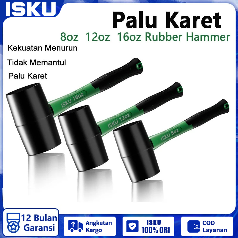 Jual ISKU Palu Karet 8/12/6oz Palu Keramik Palu Granit Palu Karet ...