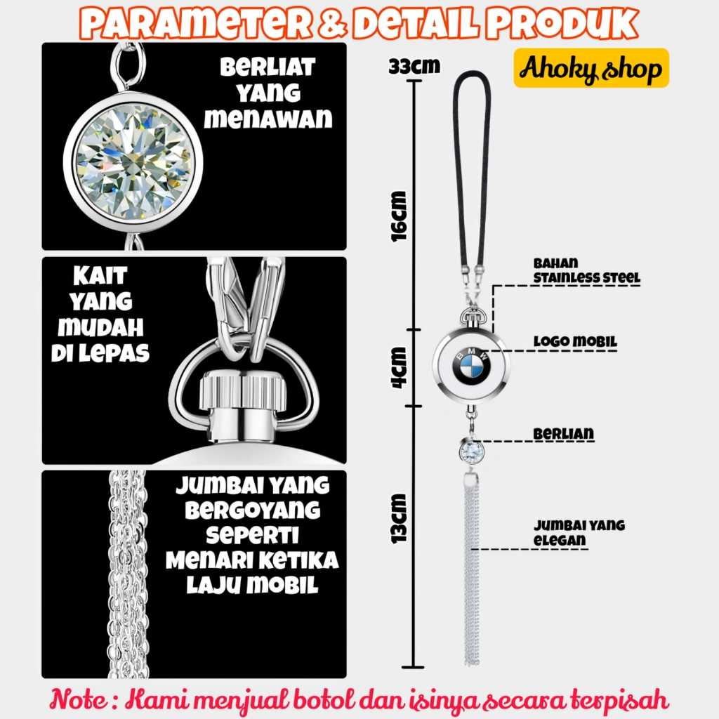 Jual sew Gantungan Spion Mobil Botol Parfum Logo /Botol Parfum Spion ...