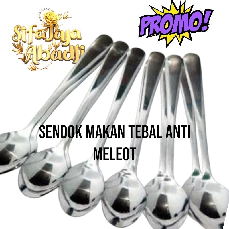 Jual harga promo!!! sendok makan setenlis tebal/sendok tebal 6pcs ...