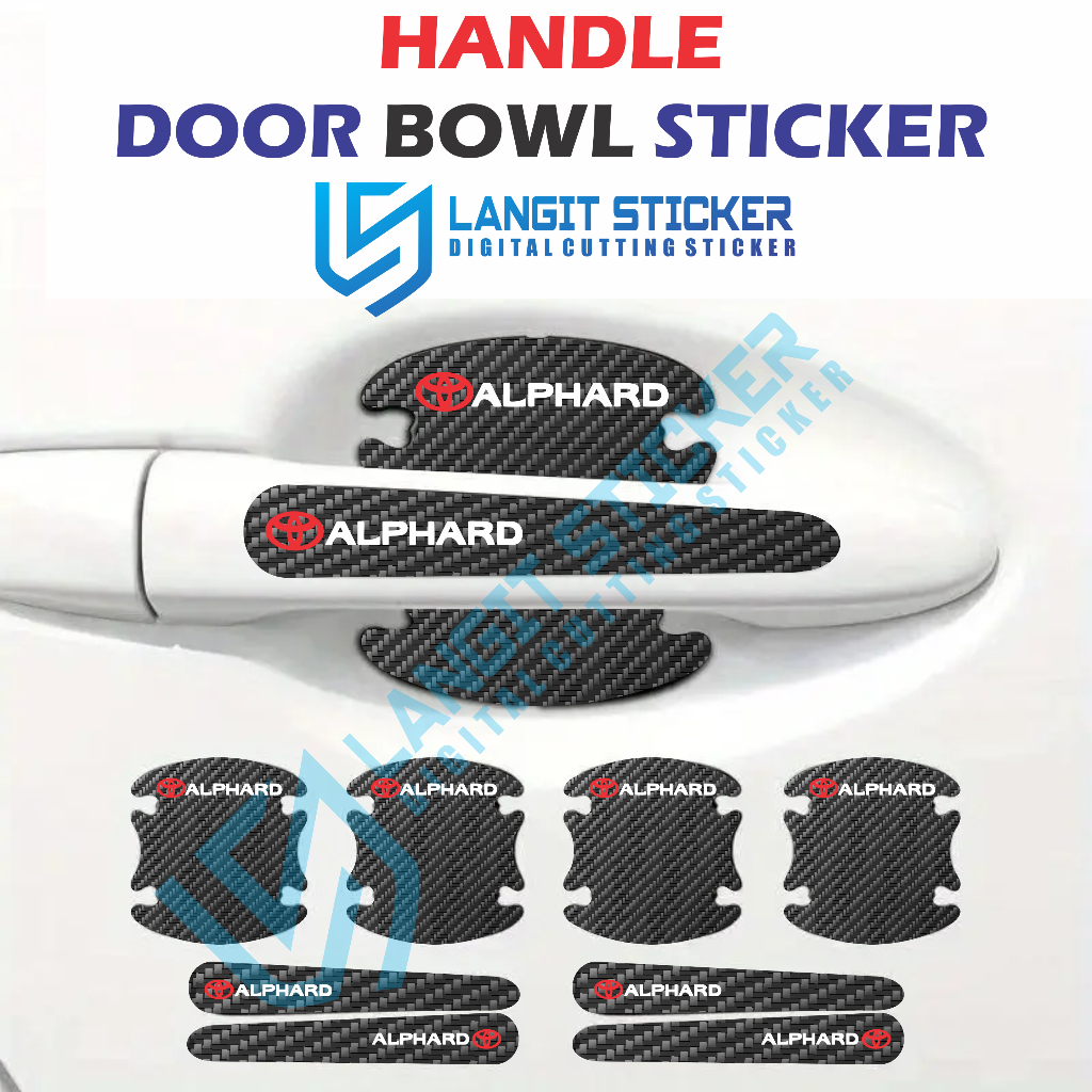 Jual new 8pcs stiker carbon handle pintu mobil toyota ALPHARD stiker ...