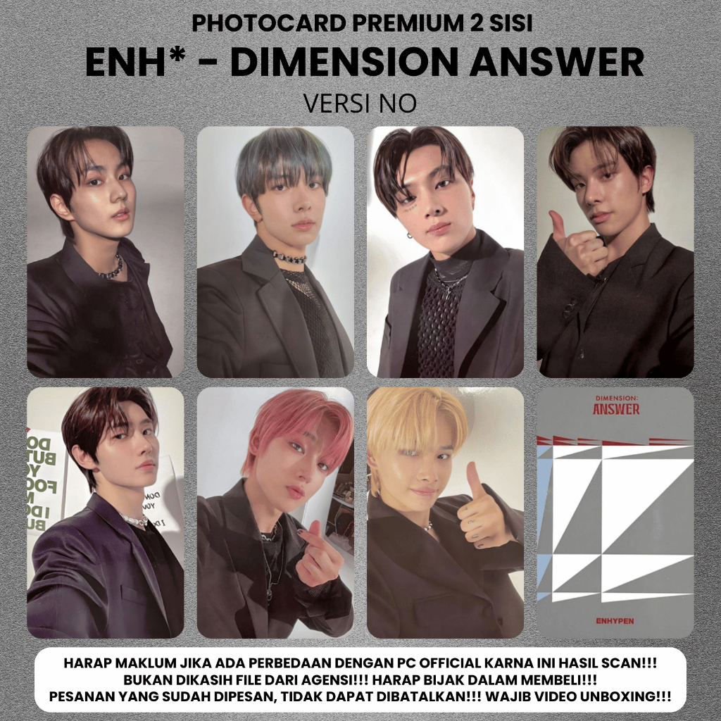 Jual (ISI 7 PCS) Photocard ENH*A DIMENSSION ANSWER - Photo card 2 SISI ...