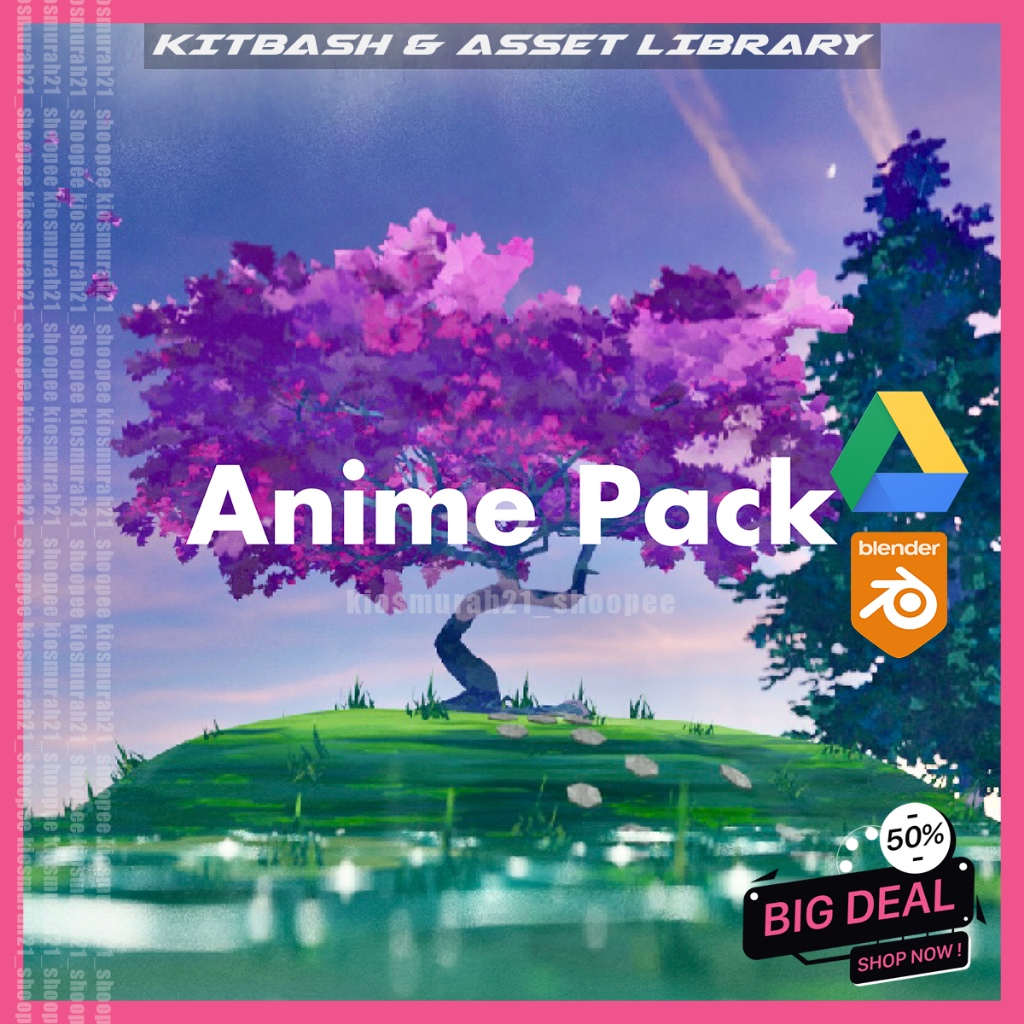 Jual Alt Tab Procedural Anime Pack Kitbash 3D Blender 3D Model Asset ...