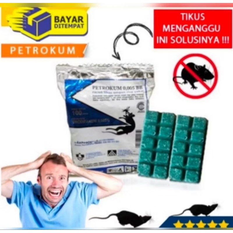 Jual PETROKUM RACUN TIKUS 0,005 BB ORIGINAL ANTI BAU BOBOT 100G ...