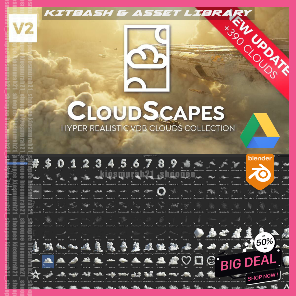 Jual CloudScapes Kitbash 3D Blender 3D Model Asset Library Blender 3D | Shopee Indonesia