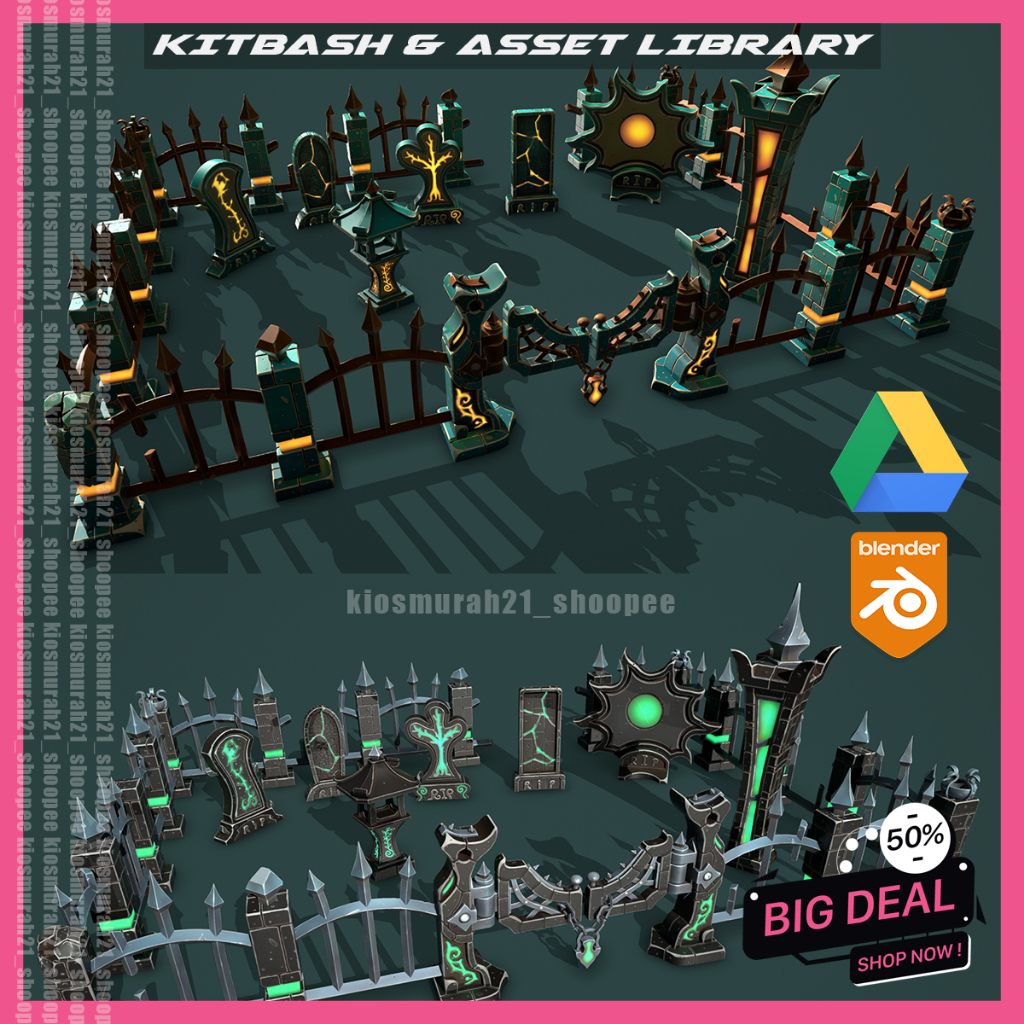 Jual Kitbash 3D Blender 3D Model Asset Library Blender 3D | Shopee ...