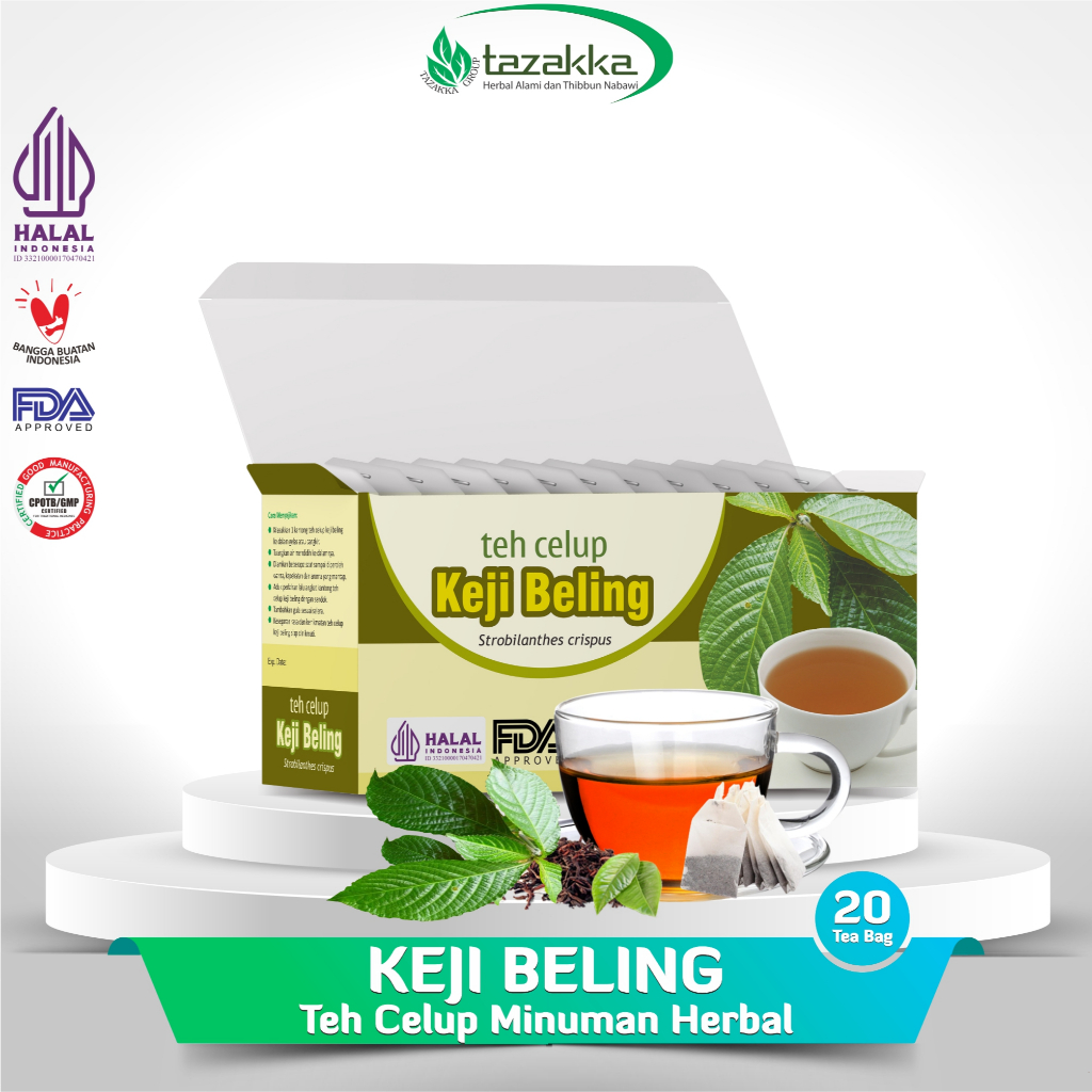 Jual Teh Celup Daun Keji Beling Herbal Original Tazakka | Shopee Indonesia