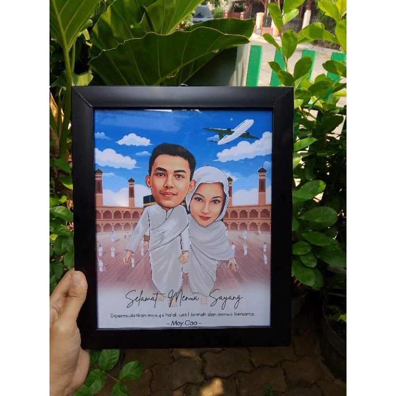 Jual Karikatur Frame Bingkai Sudah Cetak Hadiah istimewa unik Wisuda ...