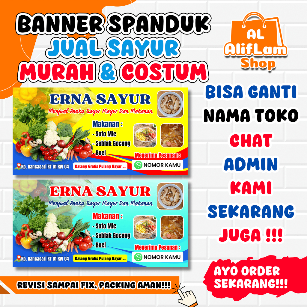 Jual CETAK BANNER SPANDUK JUAL SAYUR DAN MAKANAN | VERSI AS_42 | BISA ...