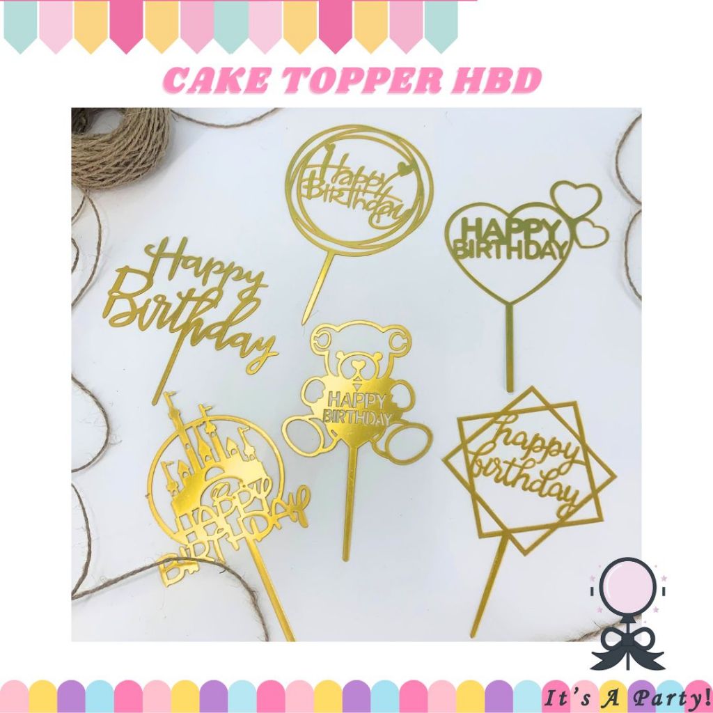 Jual Cake Topper Akrilik Happy Birthday Besar Ulang Tahun Hiasan Kue ...