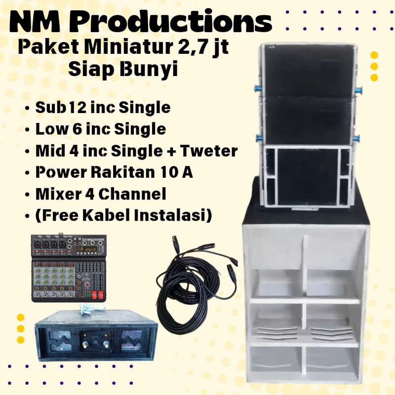 Jual Paket Sound System Miniatur Siap Bunyi - Bonus Kabel Instalasi ...