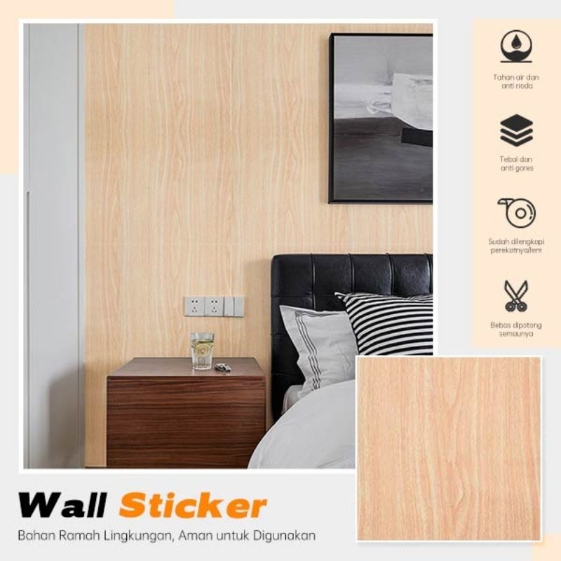 Jual stiker dinding/wallpaper/wall stiker motif kayu coklat | Shopee ...