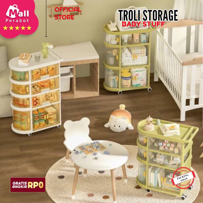 Jual Mall Perabot Korea | Troli Penyimpanan Barang Bayi | Rak Lipat Baby Susun | Lemari Dorong ...