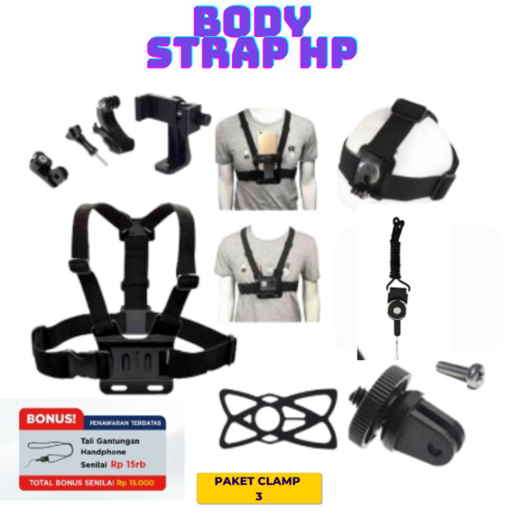 Jual Body Strap Holder Hp Mounting Dada With Holder Clip Clam For ...