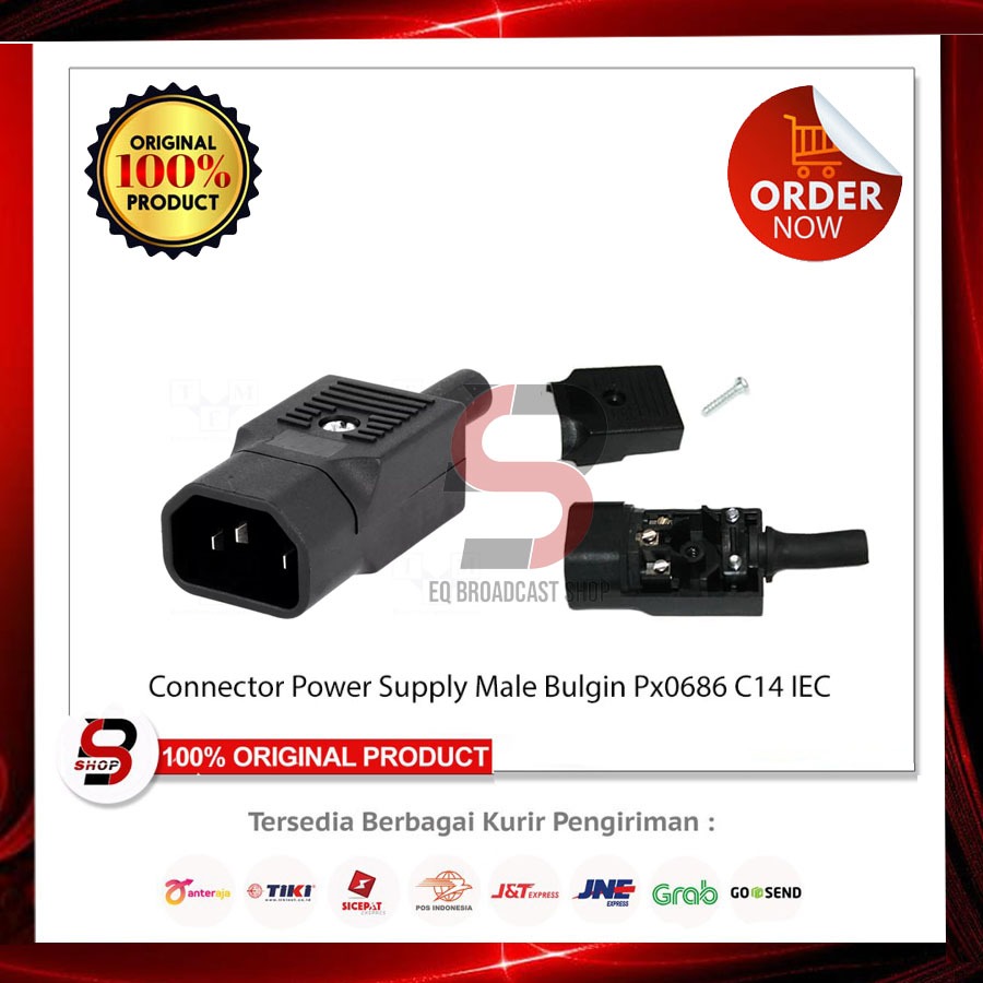 Jual Connector Power Supply Male Bulgin Px0686 C14 IEC | Shopee Indonesia