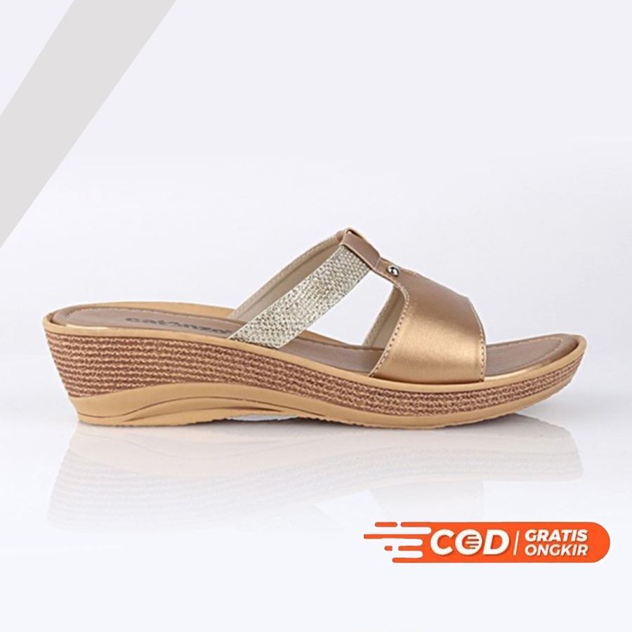 Jual sendal wedges wanita sandal wanita kondangan wedges heel 5cm ...
