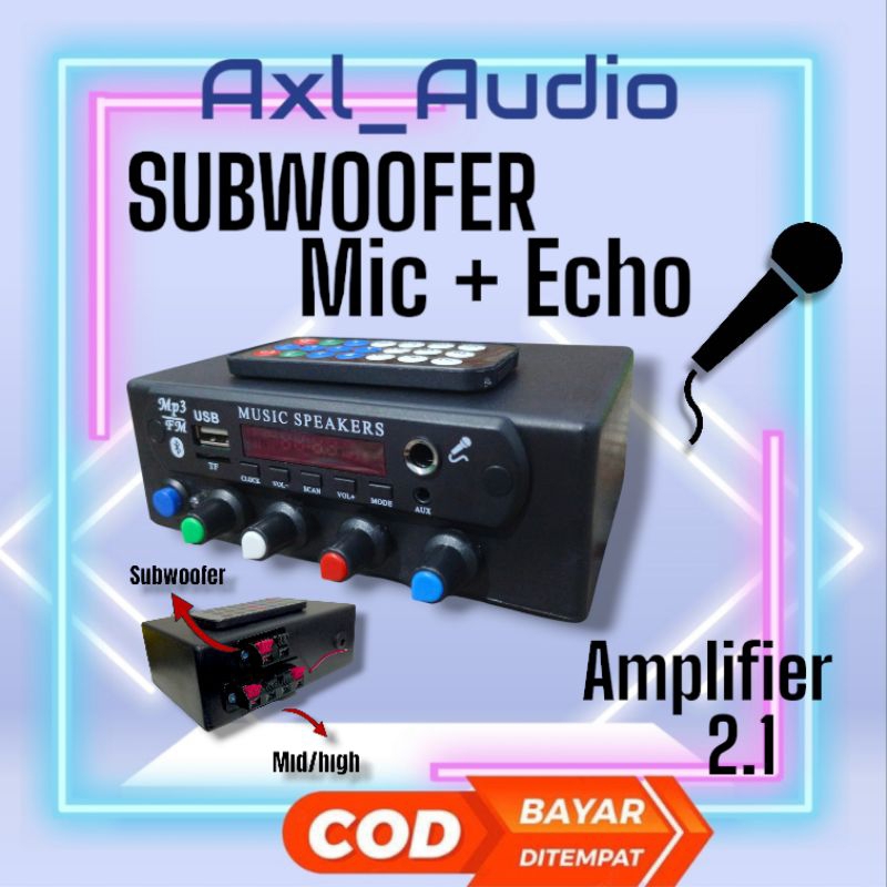 Jual power ampli mini subwoofer mic echo bluetooth | Shopee Indonesia