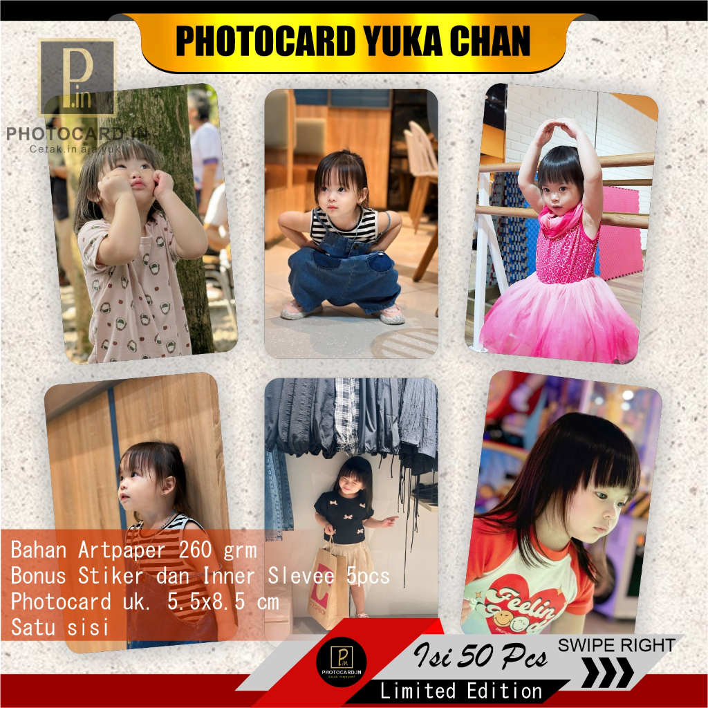 Jual Photocard Yuka Chan isi 50 pcs (Free Stiker dan Inner Slevee 5pcs) Unofficial/Fanmade ...