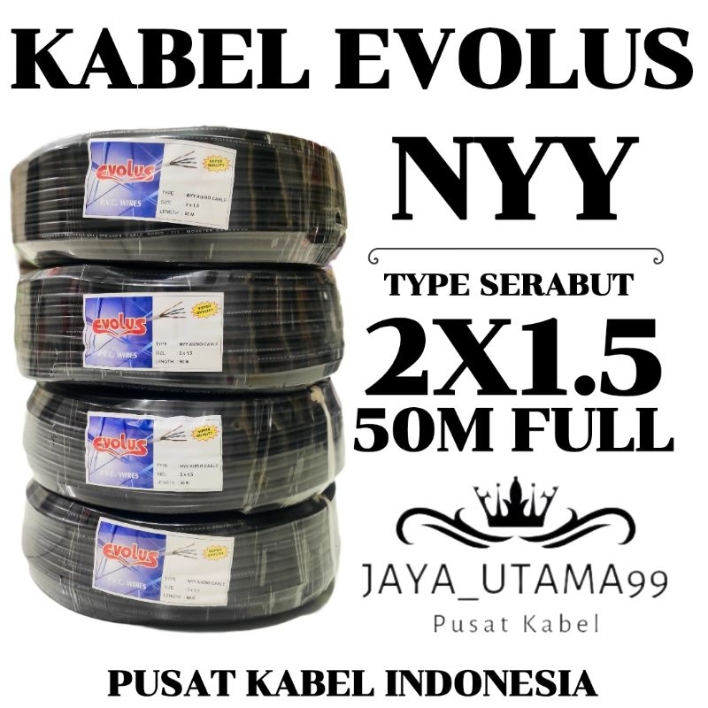 Jual Kabel Listrik Evolus 2X1.5 50M FULL Isi 2 Serabut Tebal High ...