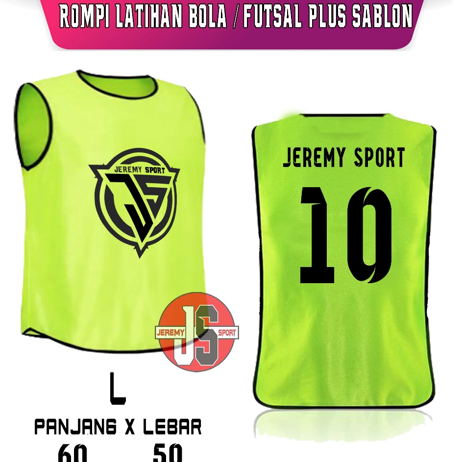 Jual Rompi Bola Rompi Futsal UK L Plus Sablon 1 Warna | Shopee Indonesia