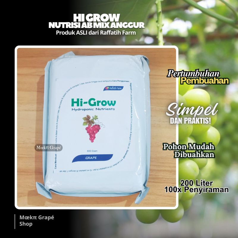 Jual Pupuk Higrow Nutrisi AB Mix Buah Anggur by Raffatih Farm | Shopee Indonesia