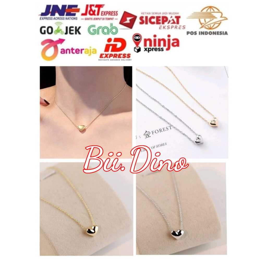 Jual Kalung Wanita Liontin Love Heart Mini Aksesoris Fashion Wanita ...