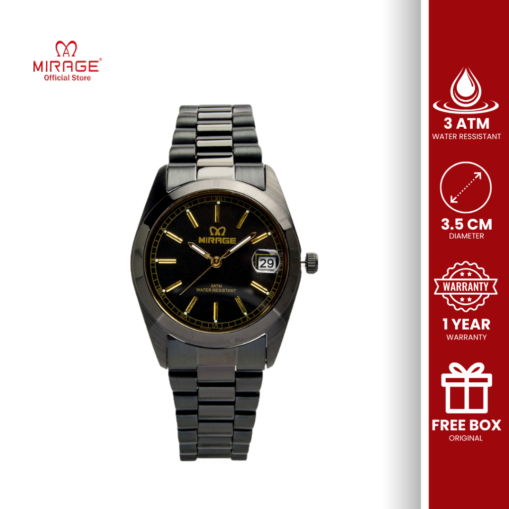 Jual Mirage Original Jam Tangan Pria Analog Formal Premium Stainless ...