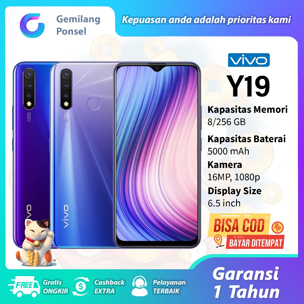 Jual [PROMO] VIVO Y19 RAM 8/256 GB GARANSI 1 year NEW | Shopee Indonesia