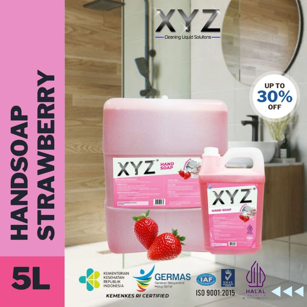 Jual XYZ Hand Soap Strawberry/ Sabun Cuci Tangan 5 Liter 20 Liter ...