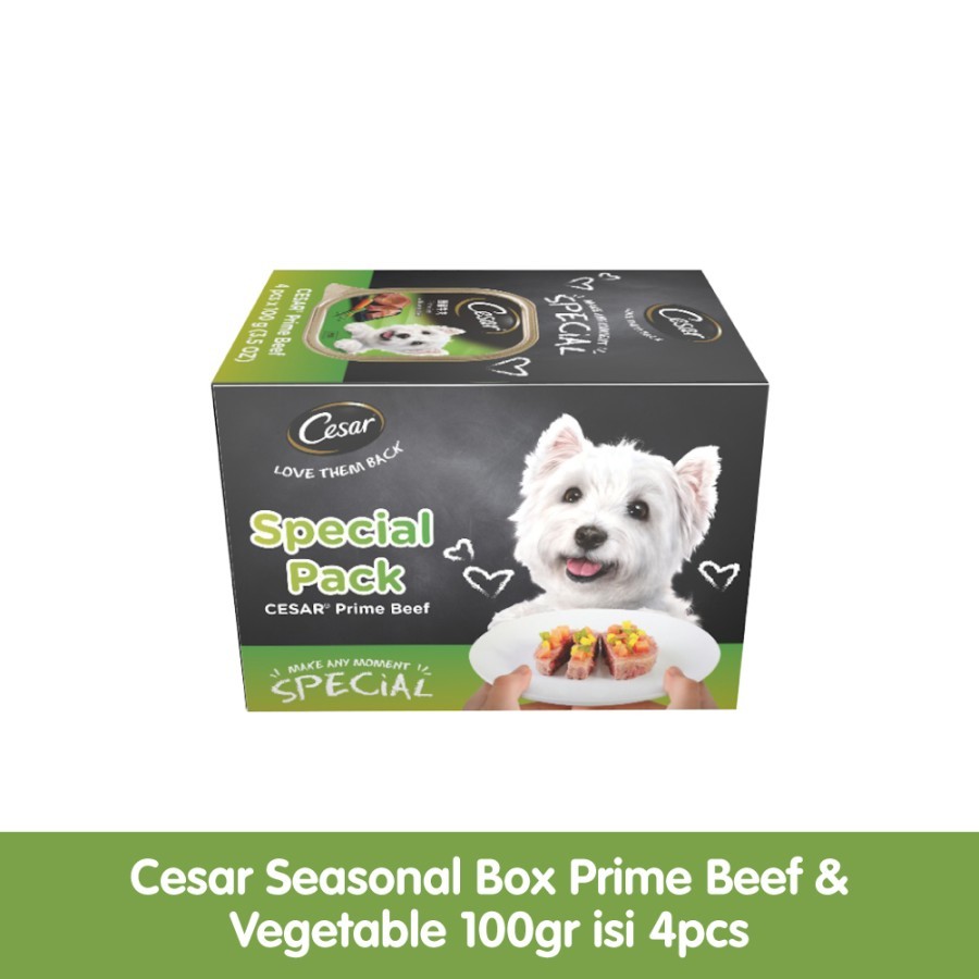 Jual [SEASONAL BOX] Cesar Makanan Anjing Basah Premium Rasa Prime Beef ...