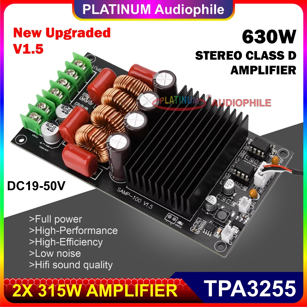 Jual TPA3255 V1.5 Hifi Stereo Digital Class D Power Amplifier 2X 315W High-Performance Audio ...