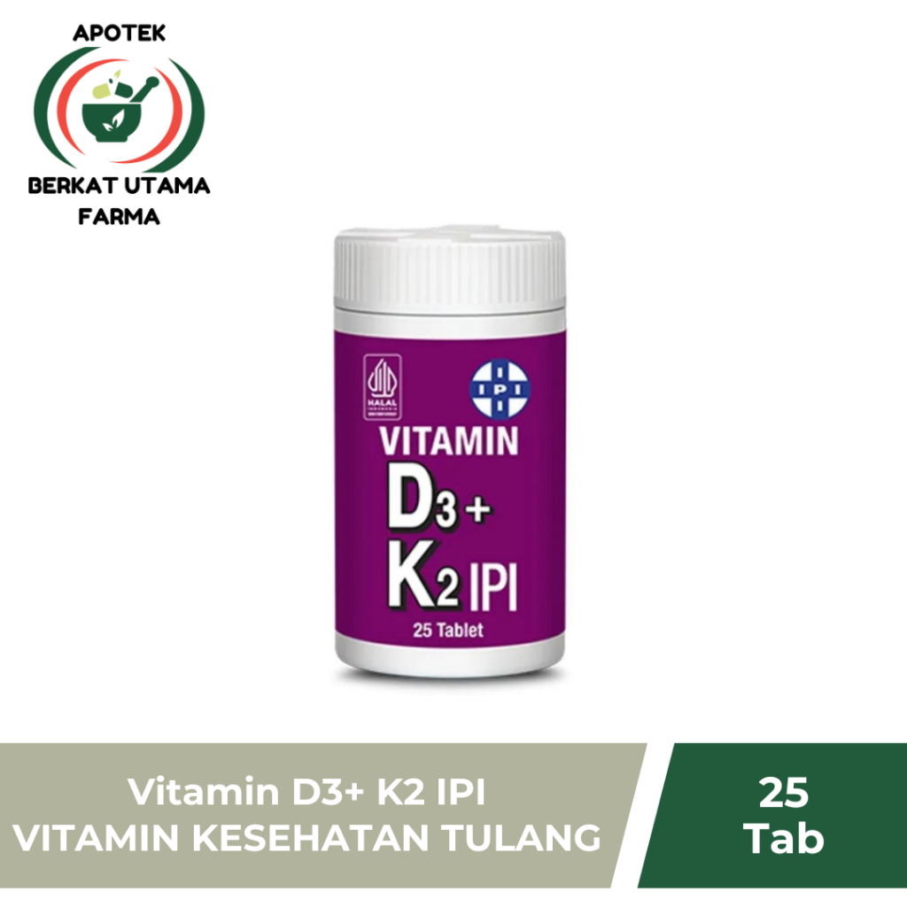 Jual Vitamin D3+ K2 IPI botol 25 TABLET / VITAMIN KESEHATAN TULANG ...