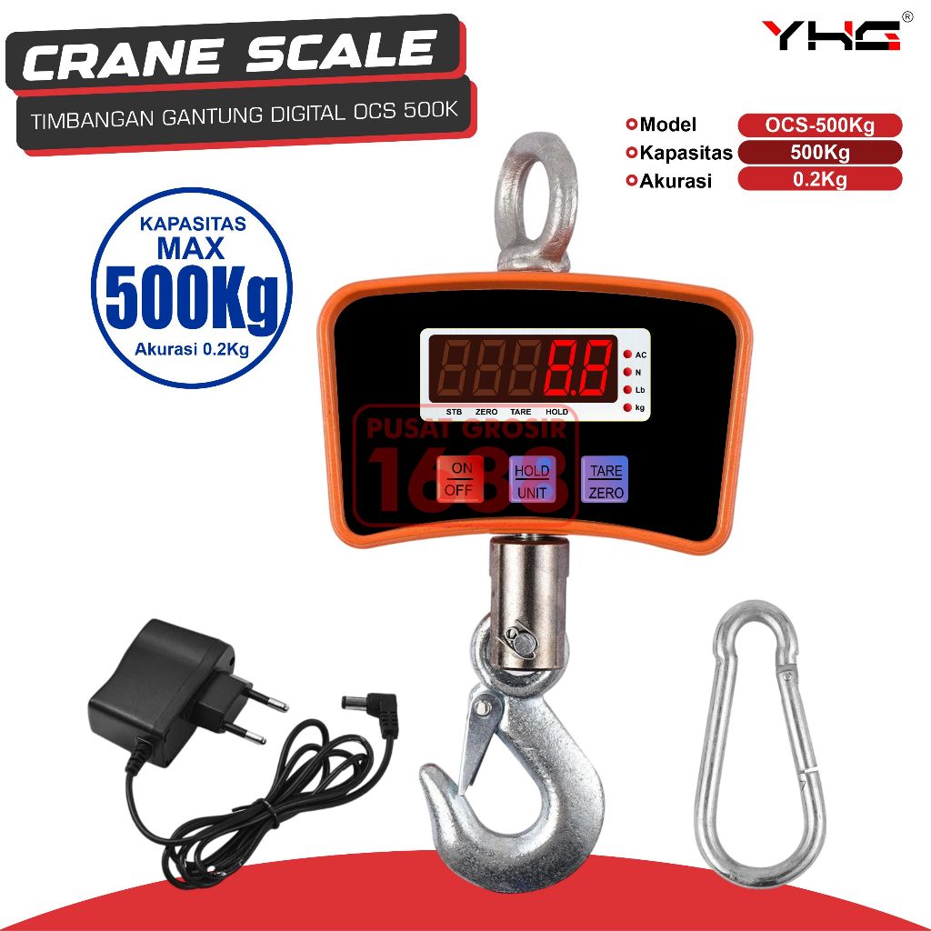 Jual Timbangan Gantung Digital Timbangan Barang Digital OCS 500kg 0.2kg | Shopee Indonesia